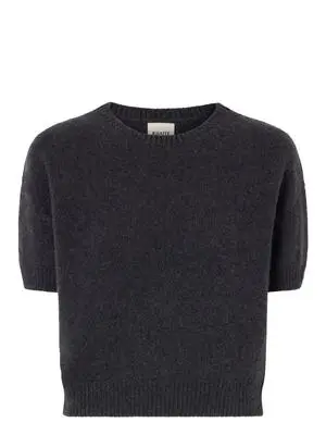 Khaite KHAITE Golden Cropped Cashmere Sweater Gray