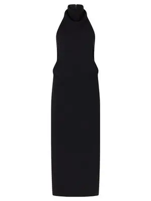 Khaite Roxanne Crepe Midi Dress - Black
