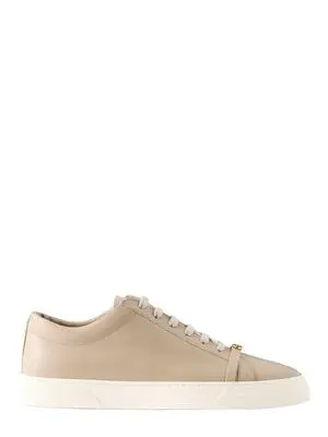 Jennifer Chamandi Embellished Leather Sneakers - Taupe