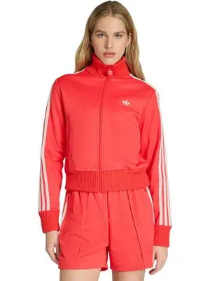 Adidas Firebird Track Top With Knitted Crochet Details - Semi Lucid Red