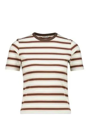 Auralee Gradient Stripe Jersey T-shirt - Brown