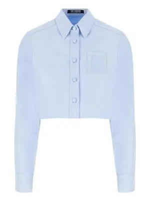 Raf Simons Cropped Button-up Shirt With Emblem Detail - Multicolor