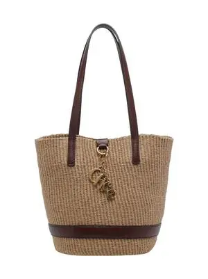 Chloé Raffia Basket Bag - Cream