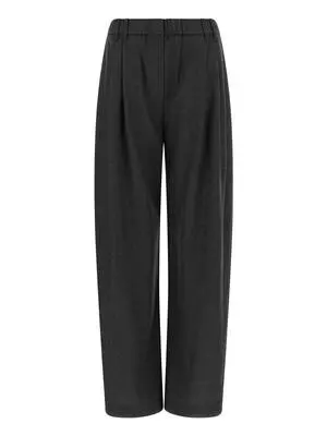 Brunello Cucinelli Brunello Cucinelli Mélange Wool Double Pleat Trousers Gray