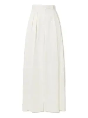 MAX MARA Max Mara Chenzia Pleated Cotton Wide-Leg Pants