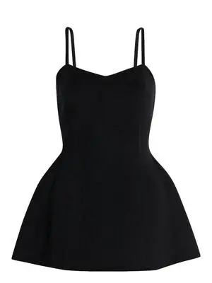 RÓHE Wool Peplum Top - Black