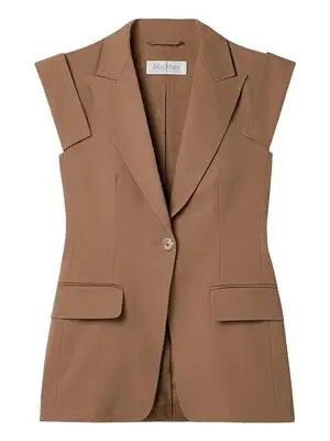 Max Mara Wool-twill Vest - Light Brown