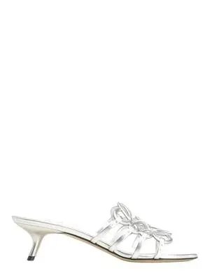Loewe LOEWE Paula's Ibiza Leather Slide Sandal Silver