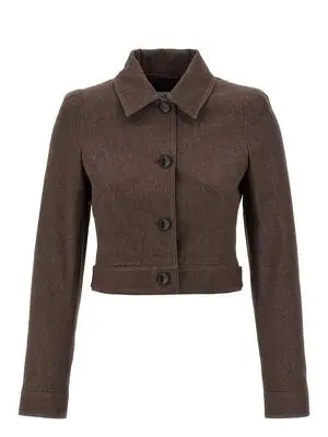 Max Mara Carpa Denim Effect Blazer - Brown