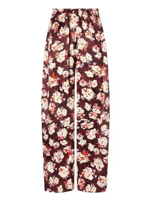Rabanne RABANNE Floral-Print Wide-Leg Silk Pants Multi