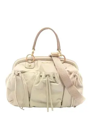 Miu Miu Leather Handbag - Neutrals