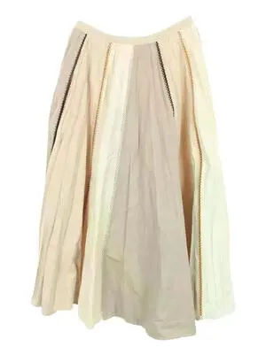 Dior Pleated Patchwork Midi Skirt - Neutrals