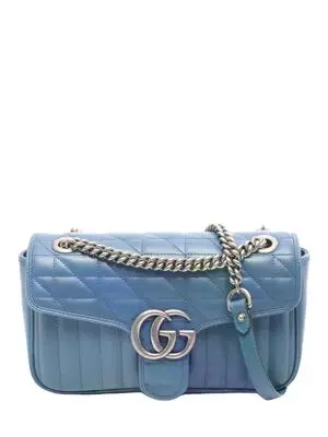 Gucci Gucci GG Marmont Quilted Shoulder Bag Blue