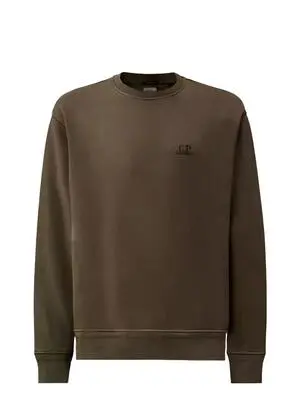 C.P. COMPANY Logo-embroidered Crew Neck Sweater - Brown