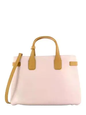Burberry Banner Leather Medium Tote Bag - Neutrals