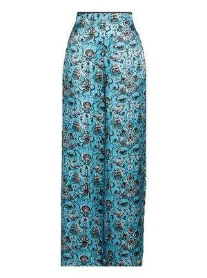 JUCCA Viscose Wide Leg Pants With Nautical Print - Azure