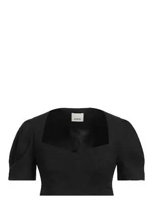 Isabel Marant Étoile Crop Top In Hemp, Viscose, And Elastane - Black