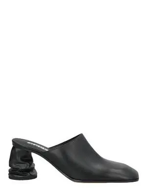 Alexander McQueen Leather Mules With Sculptural Heel - Black