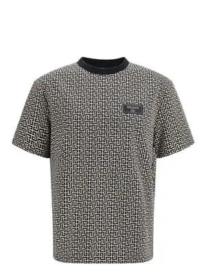 Balmain Jacquard T-shirt With Pb Labyrinth Monogram - Multicolour
