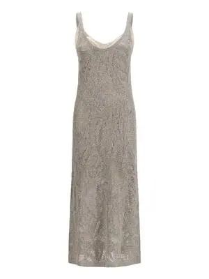 BRUNELLO CUCINELLI Brunello Cucinelli Dazzling Water Lillies Knit Dress