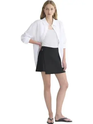 Everlane Tailored Drape Mini Skort - Black