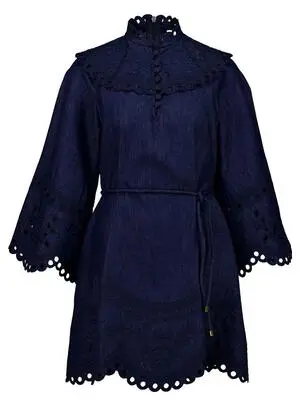 Zimmermann Mahon Denim Mini Dress - Blue