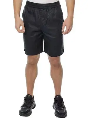 Armani Exchange Linen-blend Elasticated Waistband Shorts - Black