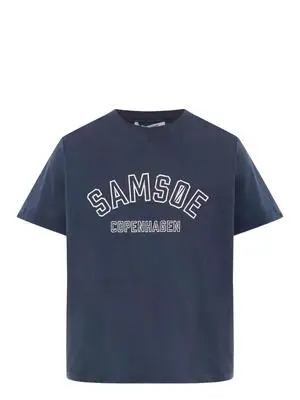 SAMSOE SAMSOE Sacamino Logo Print T-shirt - Blue