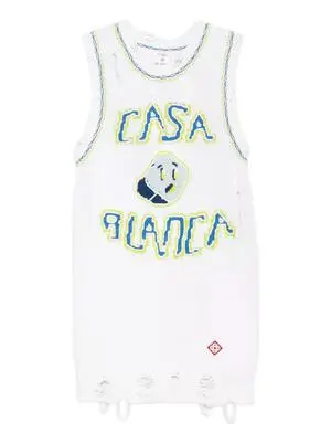 Casablanca Intarsia-knit Mini Dress - White