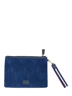 ANYA HINDMARCH Logo Embossed Terry Pouch - Blue