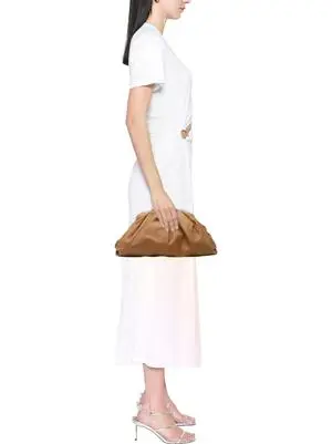 Bottega Veneta Lambskin The Pouch Clutch Bag - Brown