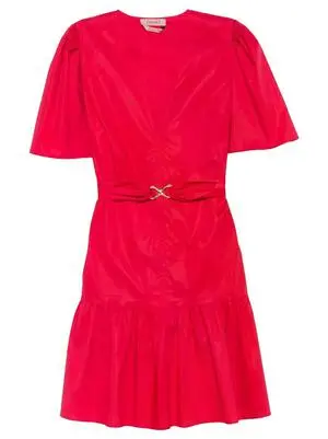 TWINSET V-neck Belted Mini Dress - Red