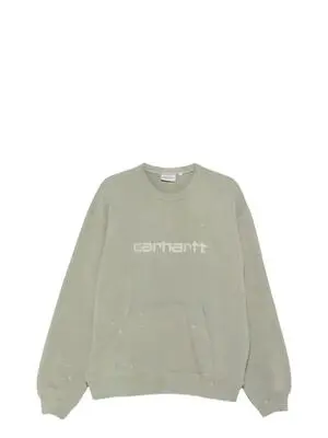 Carhartt Work In Progress Logo Paint-splatter Sweatshirt - Green