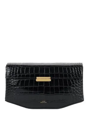 TOTÊME TOTEME Croc-Embossed Leather Clip Shoulder Bag
