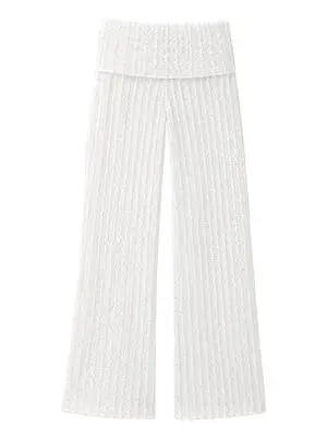 YORSTRULY Yorstruly Fold Over Waistband Lace Pants