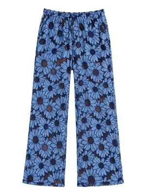 YORSTRULY Indigo Daisy Lace Wide Leg Pants - Blue