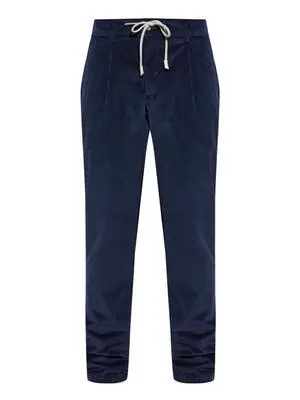 Eleventy Corduroy Tapered Trousers - Navy Blue