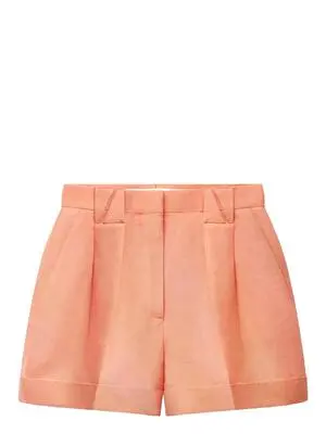 VERSACE Versace Wool-Linen Pleated Shorts With Medusa Hardware