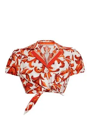 DOLCE & GABBANA Dolce & Gabbana "Majolica" Print Cropped Shirt