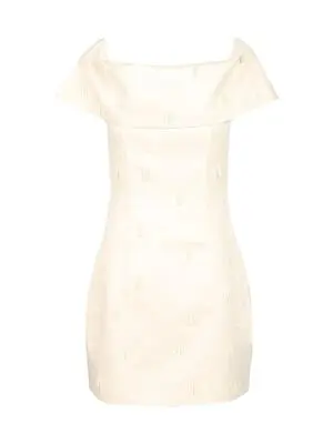 ROTATE BY BIRGER CHRISTENSEN Satin Mini Dress With Beading - White