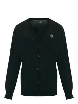 Paul Smith Zebra Patch V-neck Cardigan - Black
