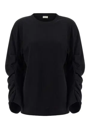 DRIES VAN NOTEN Dries Van Noten Long-Sleeve Crew-Neck T-Shirt With Pleated Sleeves