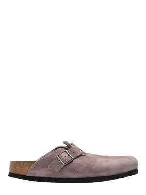 BIRKENSTOCK Boston Suede Clogs With Adjustable Buckle - Black