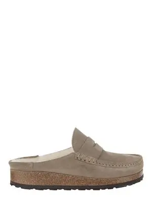 BIRKENSTOCK Naples Suede Slip-on Slippers - Taupe