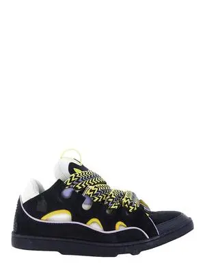 LANVIN Curb Cut-out Braided Sneakers - Black