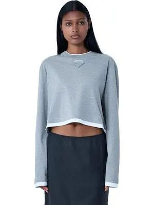 PRADA PRADA Logo Motif Cotton Jersey T-Shirt