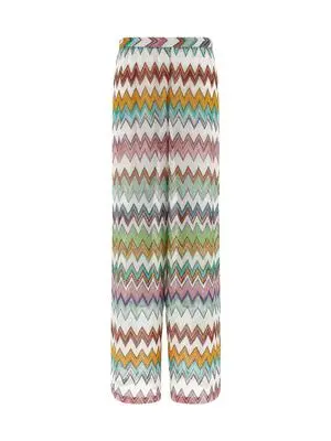 Missoni Zigzag Pattern Viscose Lamé Pants - Multicolor