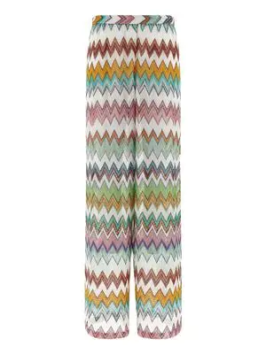 Missoni Zigzag Pattern Viscose Lamé Pants - Multicolor