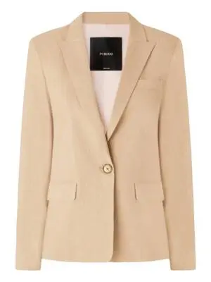 Pinko Single-breasted Jacket With Notched Lapels - Light Brown