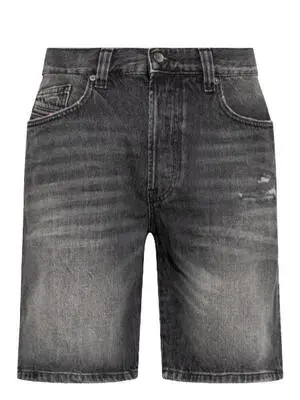 DIESEL® Denim Shorts With Belt Loops - Black